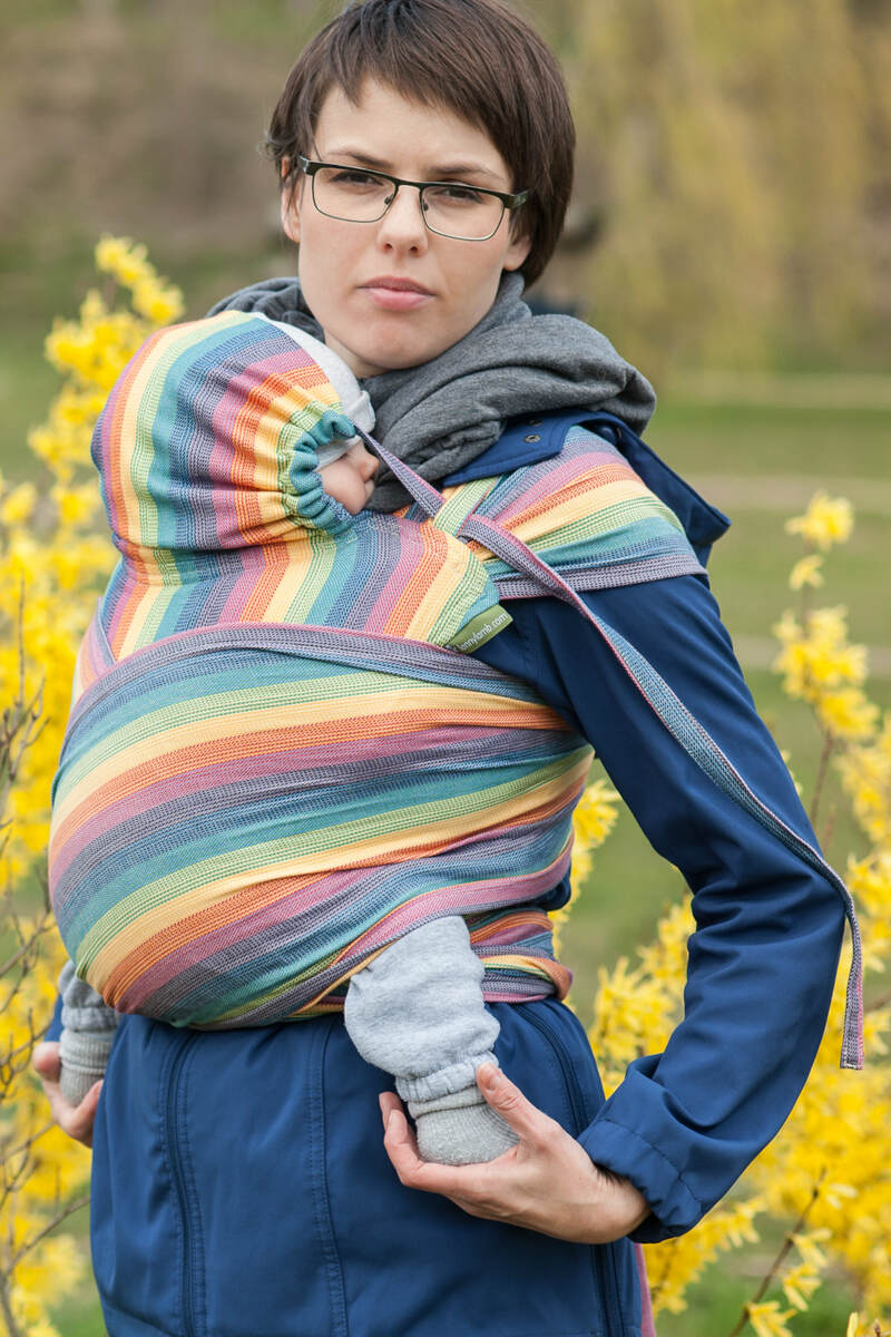 WRAP-TAI carrier Mini / broken twill / bamboo and cotton / with hood ...