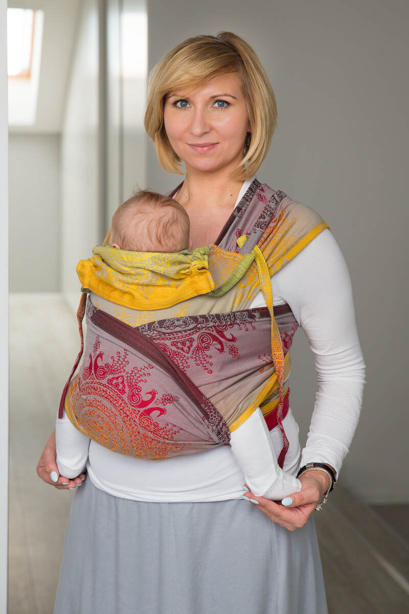 WRAP-TAI carrier Mini with hood/ jacquard twill / 100% cotton / ROYAL ...