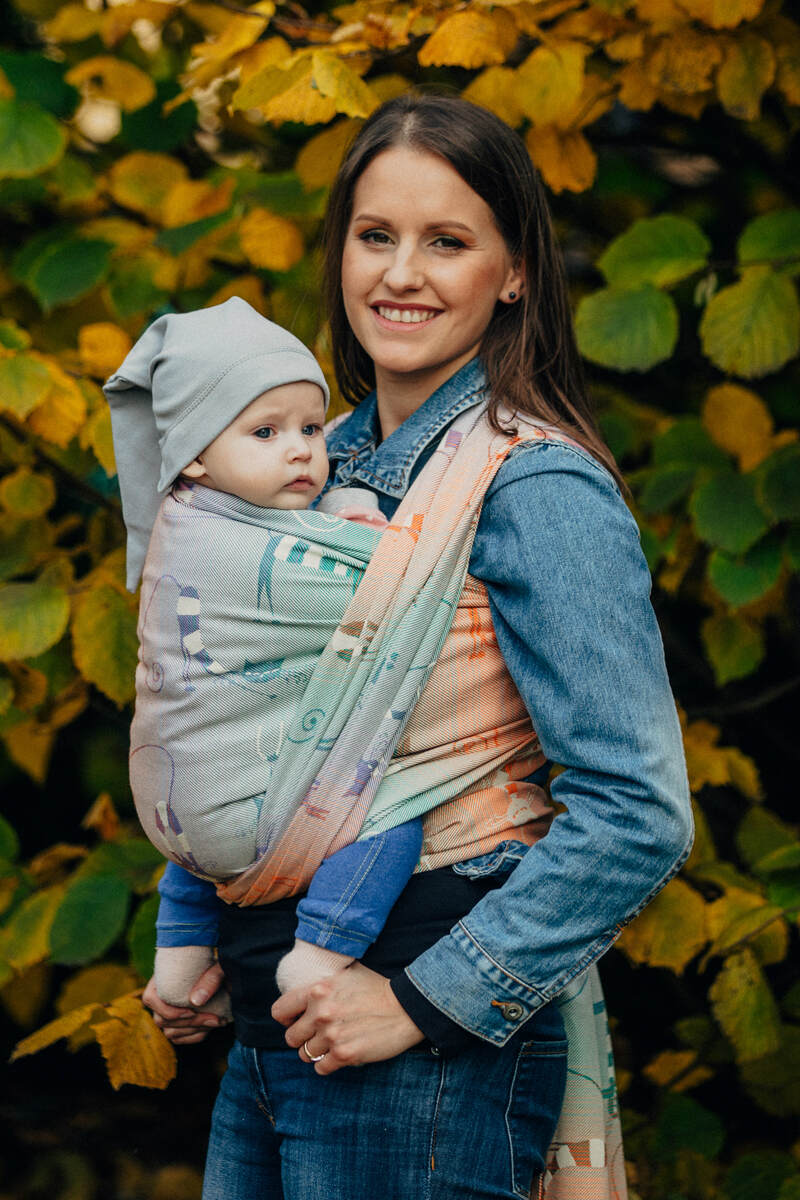 Baby Wrap, Jacquard Weave (100% cotton) - PLAYFUL CATS - size S