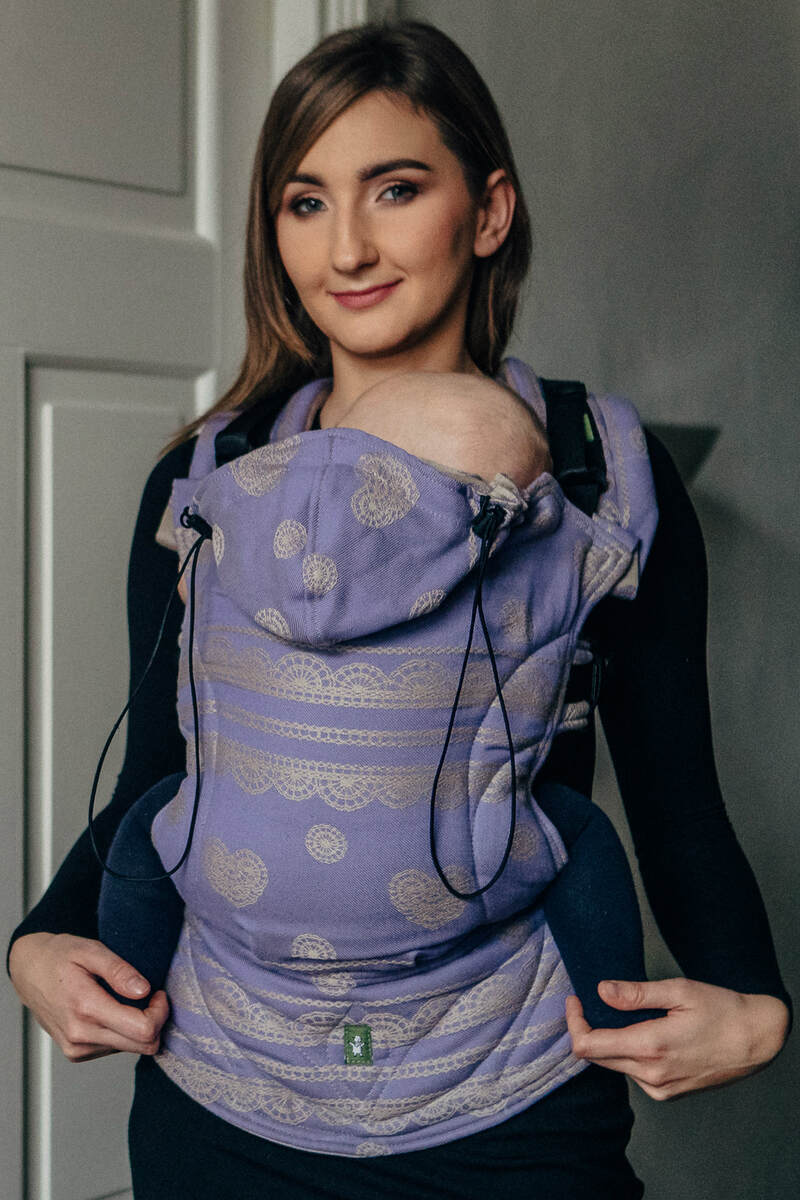 Ergonomic Carrier, Baby Size, jacquard weave 100% cotton - PLUM LACE ...