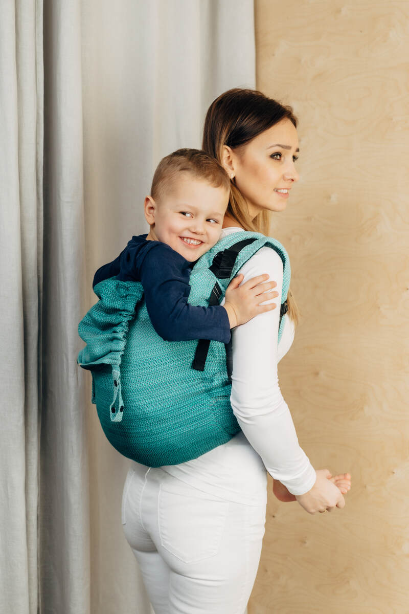 Lenny Buckle Onbuhimo baby carrier, preschool size, herringbone weave (100% cotton) - LITTLE ...